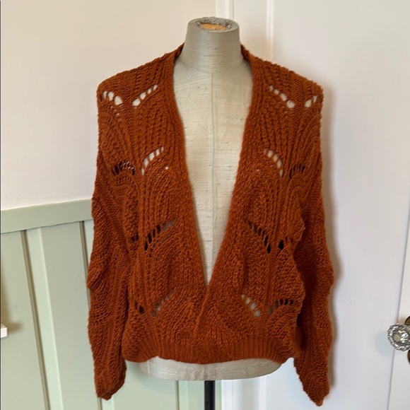 Silverflint | Sweaters | Openknit Rust Cardigan | Poshmark